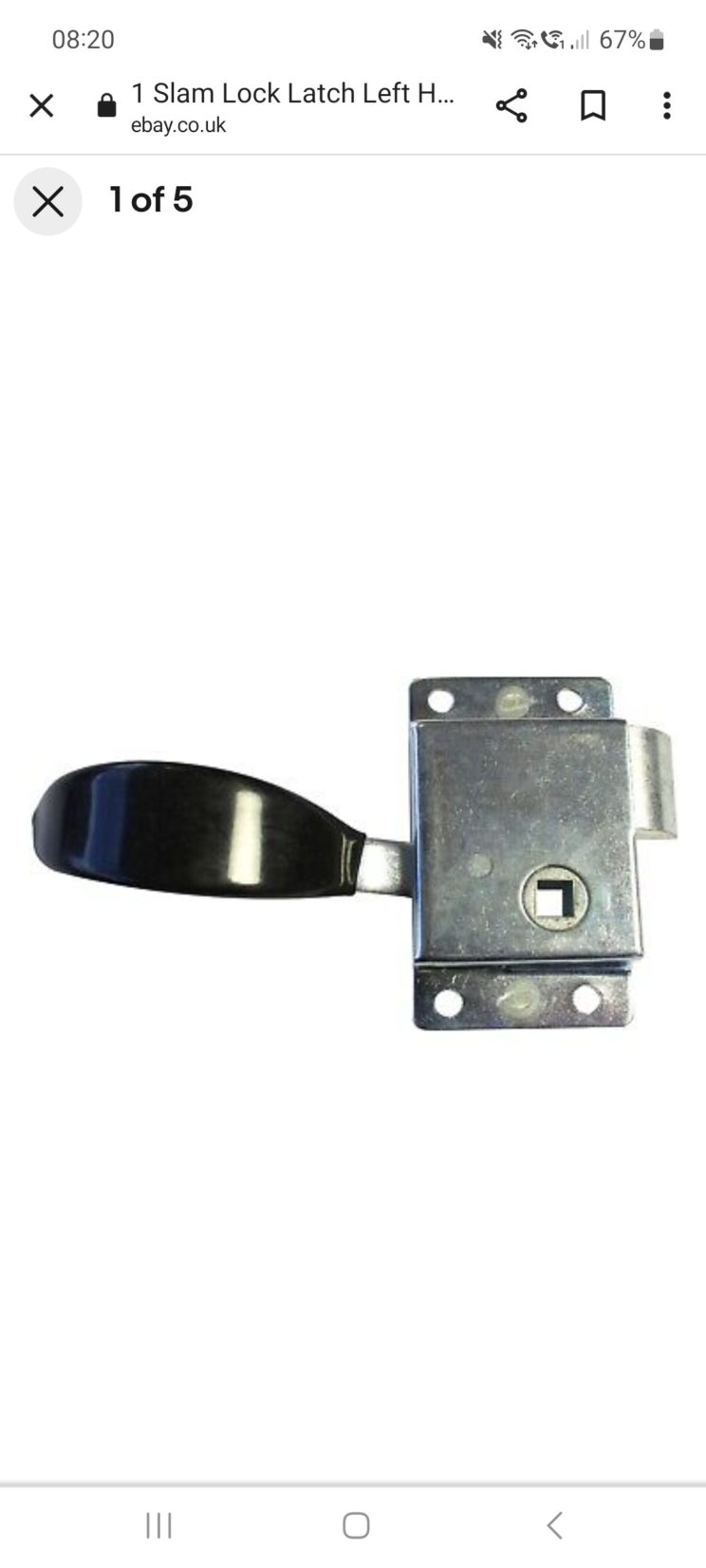 Slam Lock (with handle) (1023)Right Hand – Berkshire Horse Box Bits